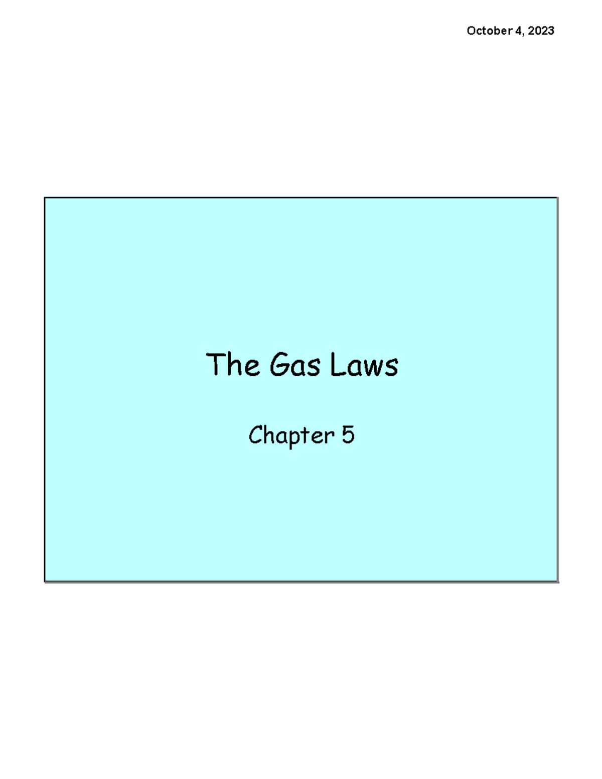 Ch - 33eeeeeeeeeeee - The Gas Laws Chapter 5 Kinetic Molecular Theory ...