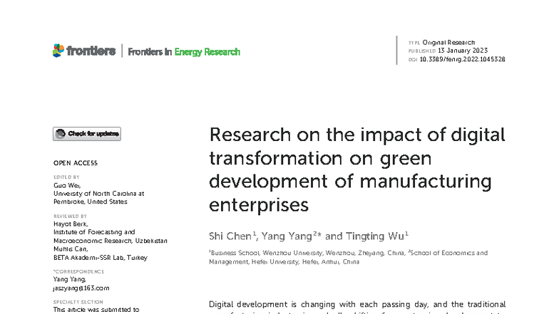 Fenrg-10-1045328: Digital Transformation and Green Development in ...