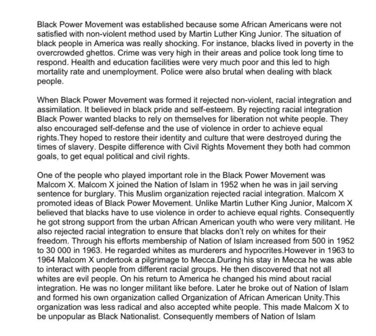 Black Power Movement Study Notes: Key Figures and Impact - Studocu