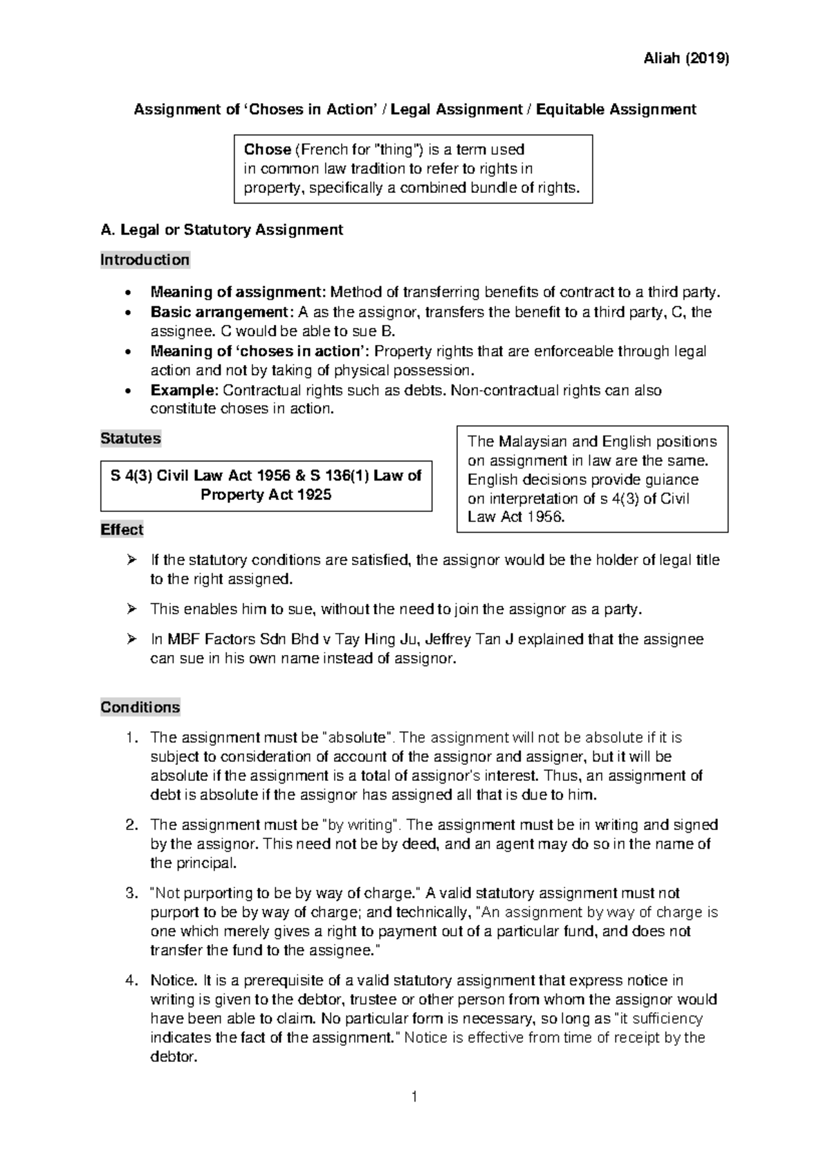 Assignment of Choses in Action - Warning: TT: undefined function: 32 ...