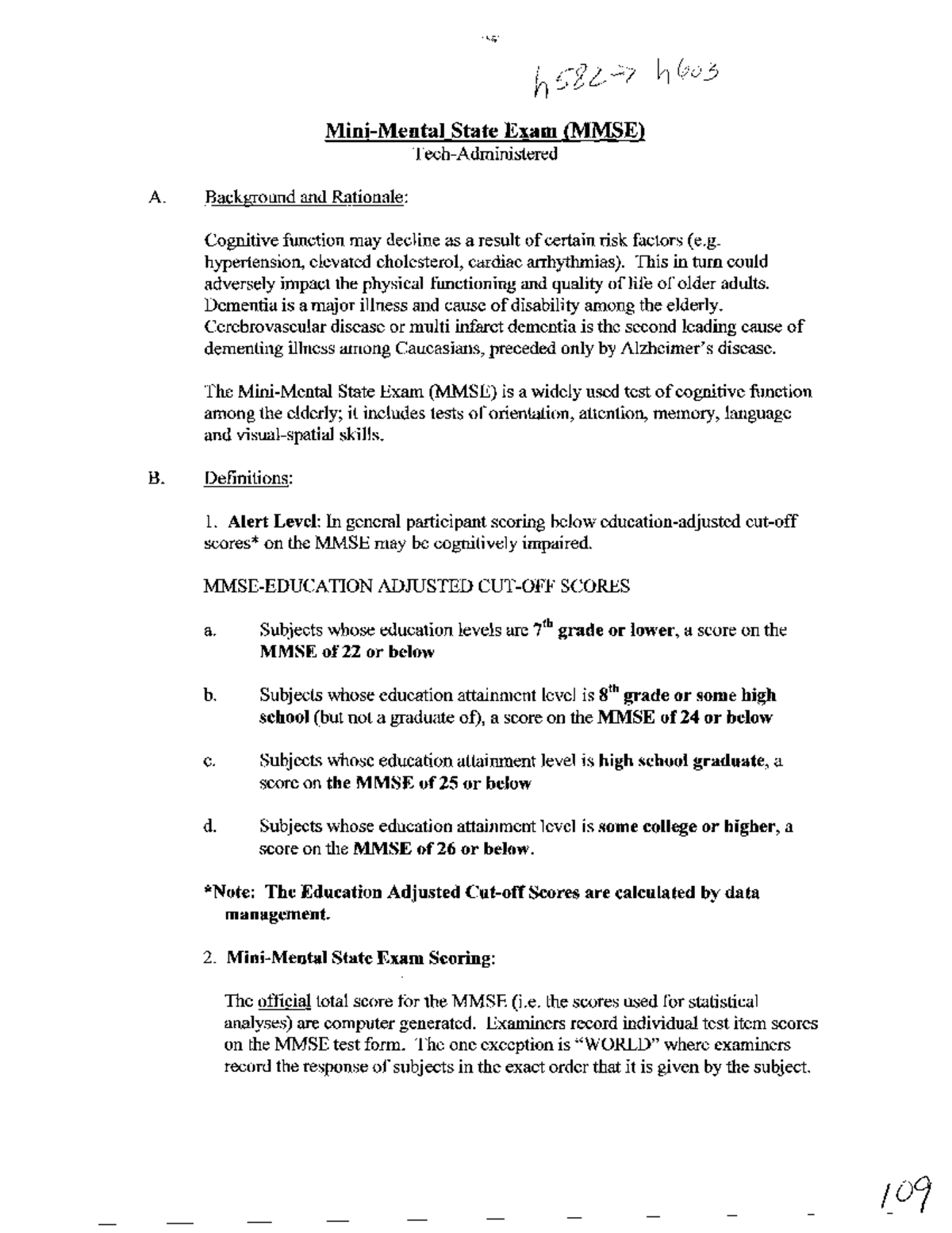 MMSE State Exam: Cognitive Function Assessment and Scoring Guide - Studocu
