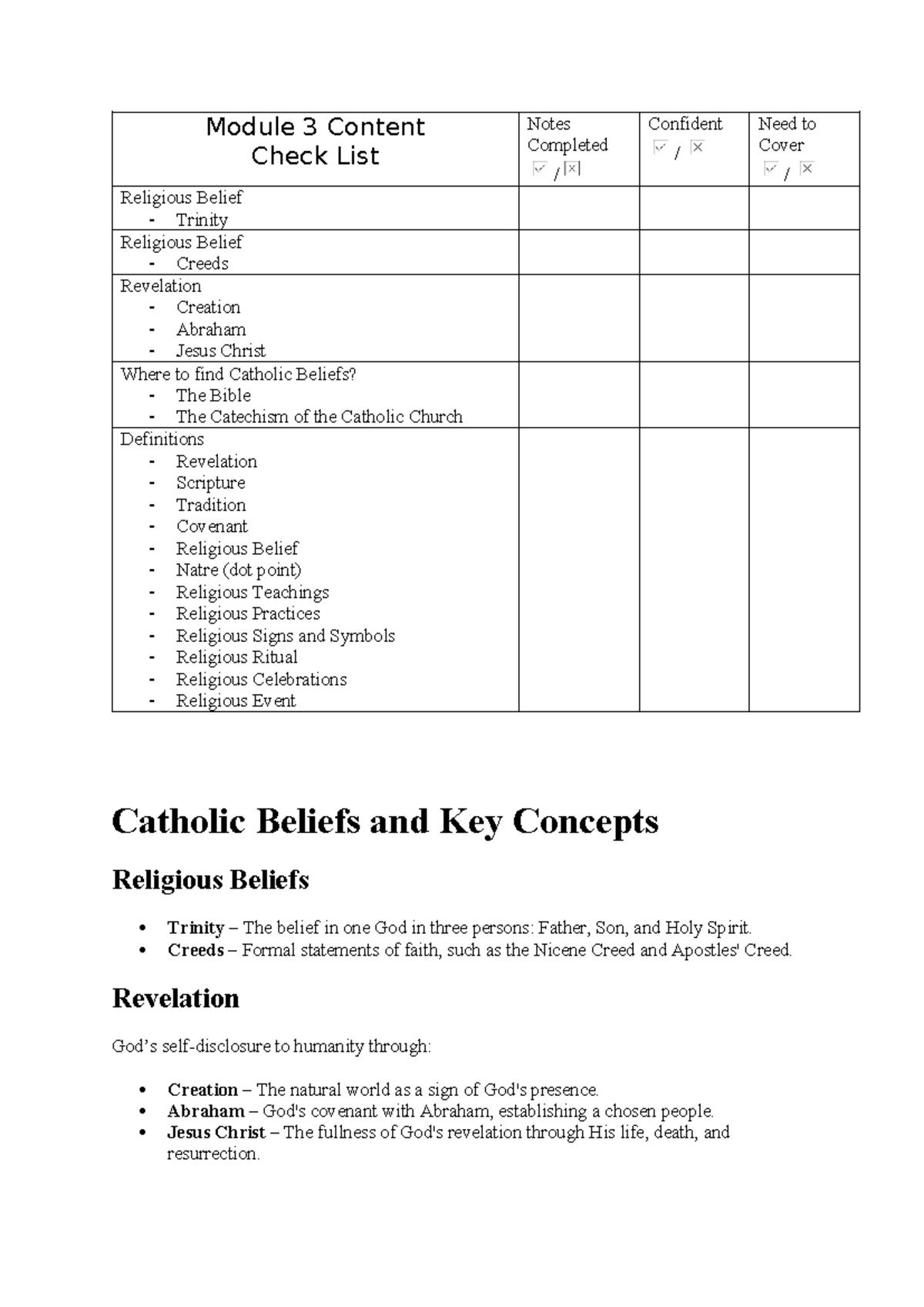 Year 11 ATAR Religion and Life: Module 3 Key Concepts Summary - Studocu