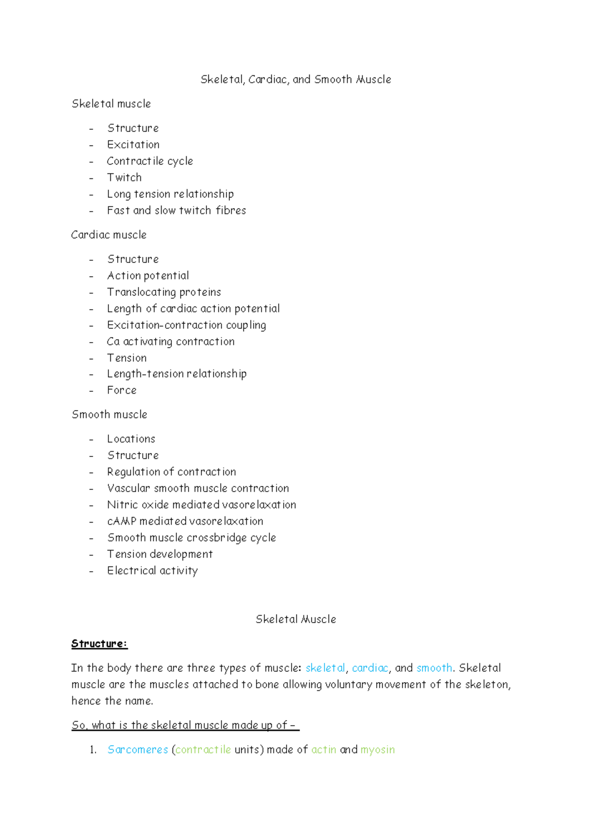 "Muscle Contraction Mechanisms: Skeletal, Cardiac, & Smooth Types ...
