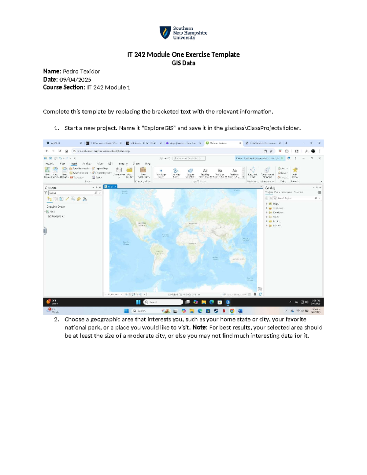 IT 242 Module 1 GIS Data Exercise Template - Studocu