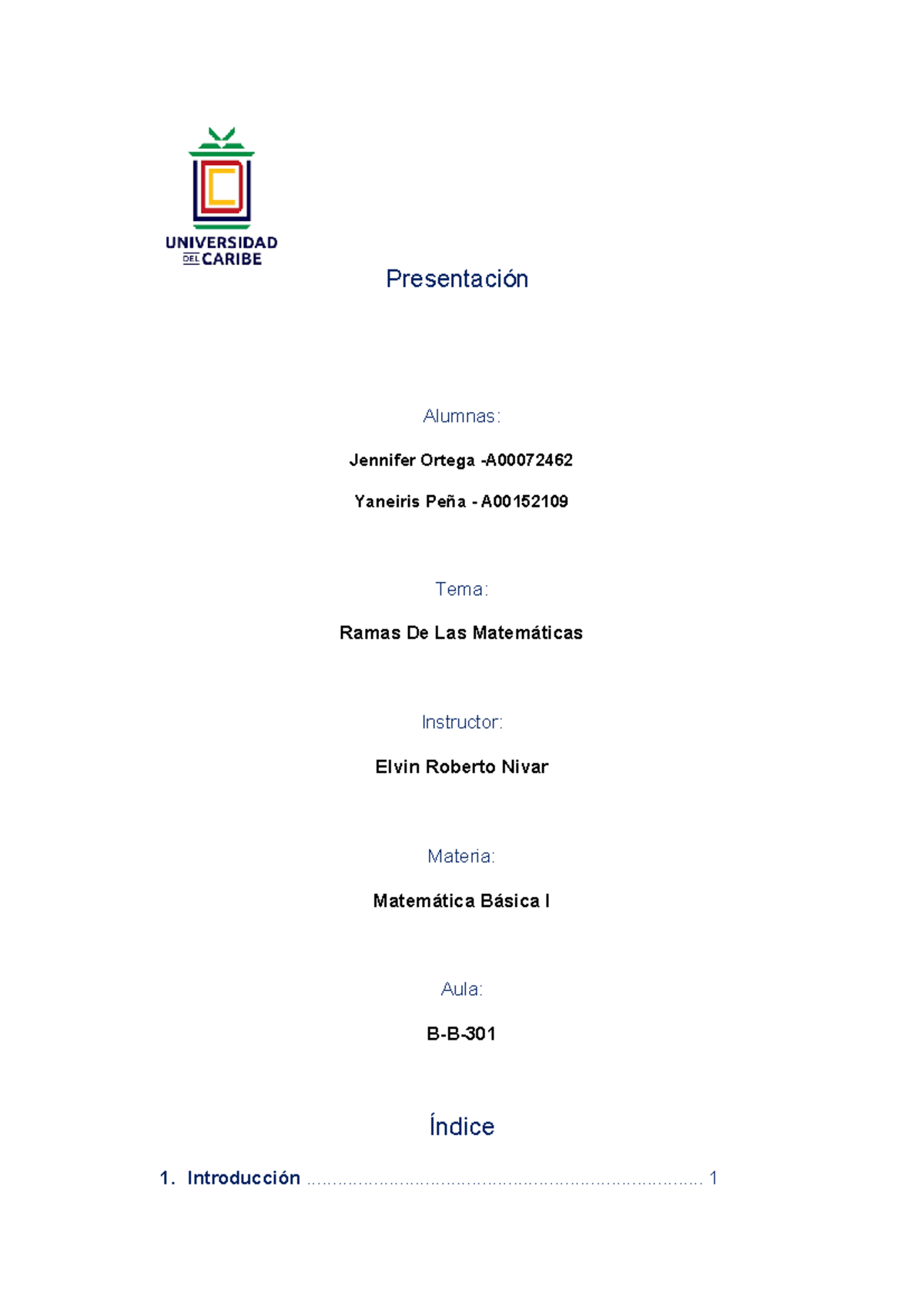 Presentación: Ramas de las Matemáticas - Matemática Básica I - Studocu