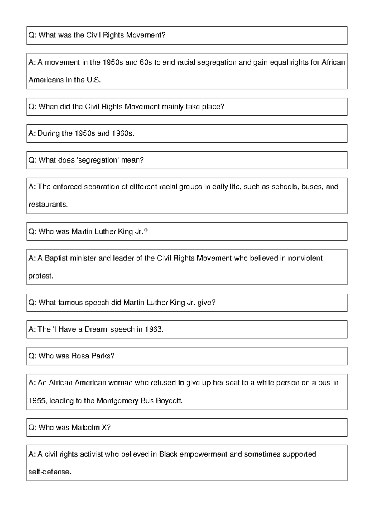 Civil Rights Movement Flashcards: Key Events & Figures - Studocu
