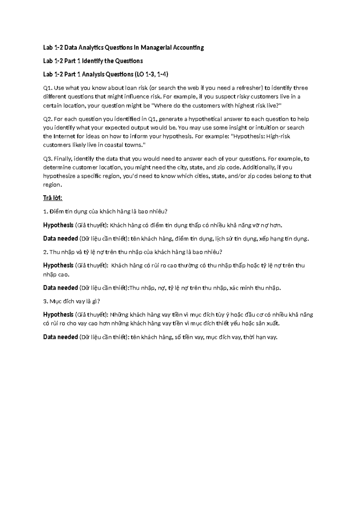 Lab 1-2 Data Analytics in Managerial Accounting: Chapter 1 Insights ...