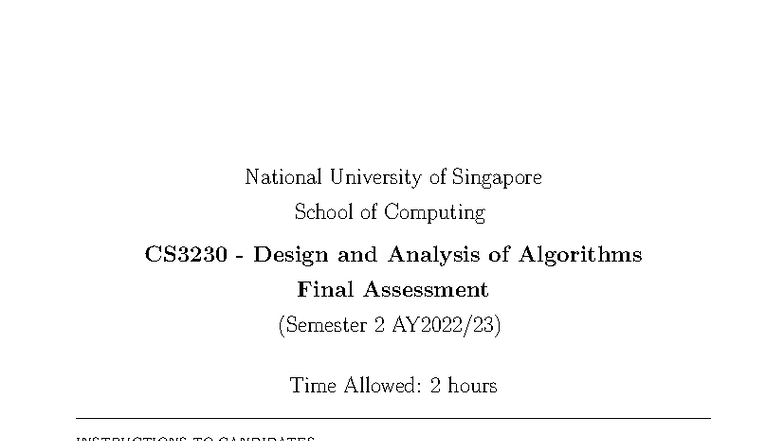 CS3230 Final Exam - National University of Singapore School of ...