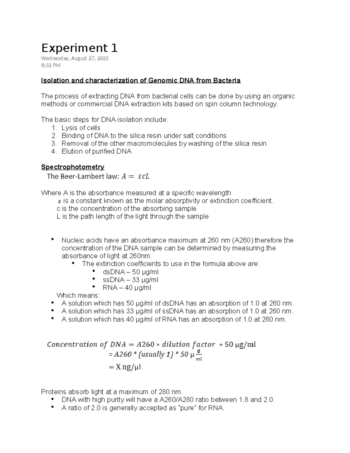 MKBS221 Pr CTl - Summary of Bacterial DNA Isolation & PCR Practical ...