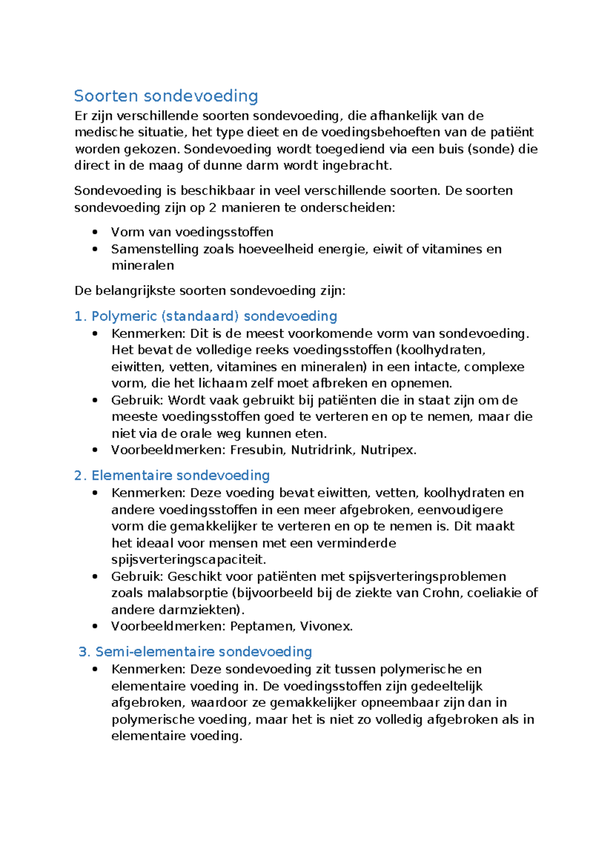Soorten sondevoeding: Een Overzicht van 7 Basisvormen en Toepassingen ...