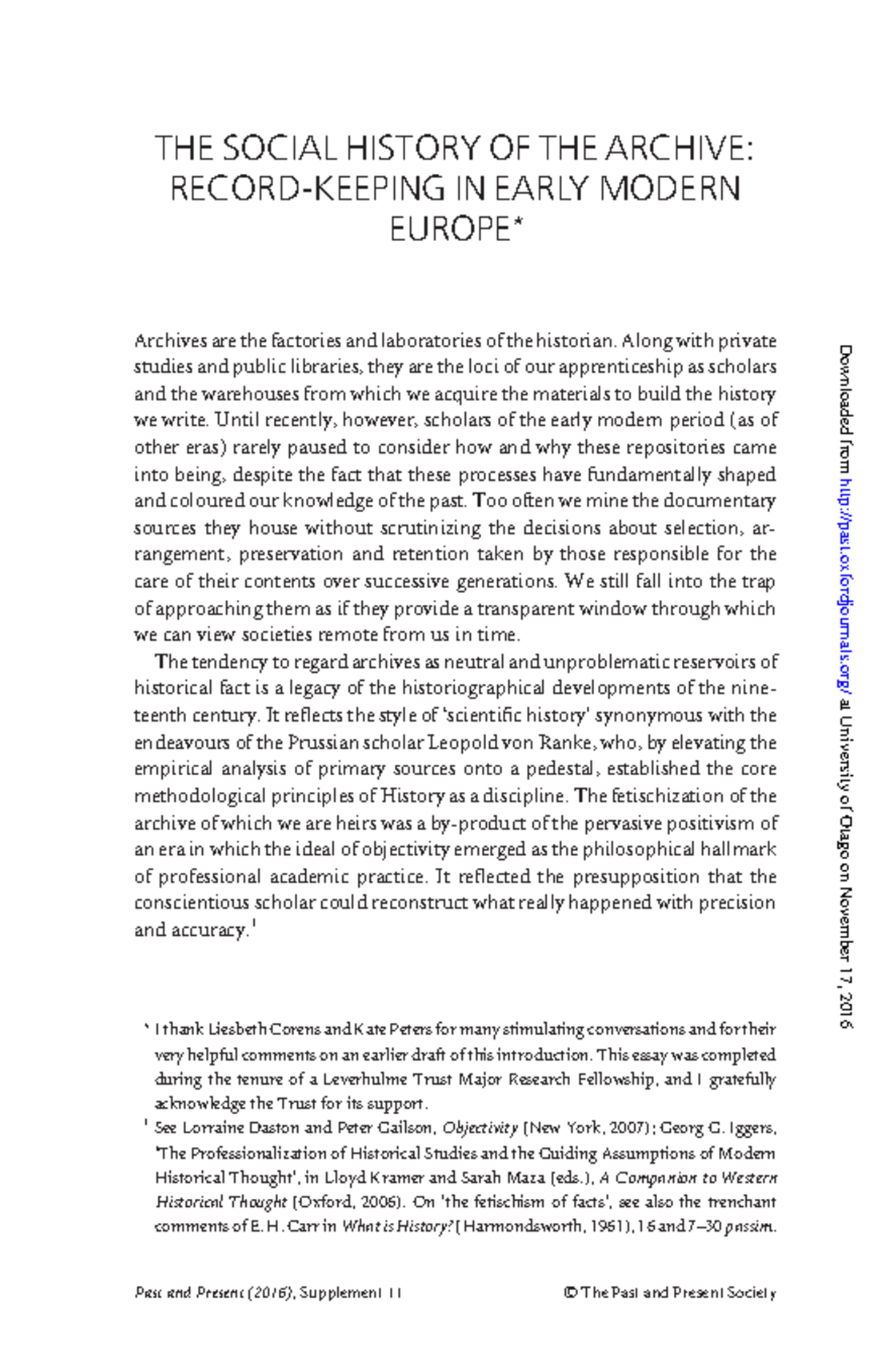 The Social History of the Archive: Insights from Early Modern Europe ...