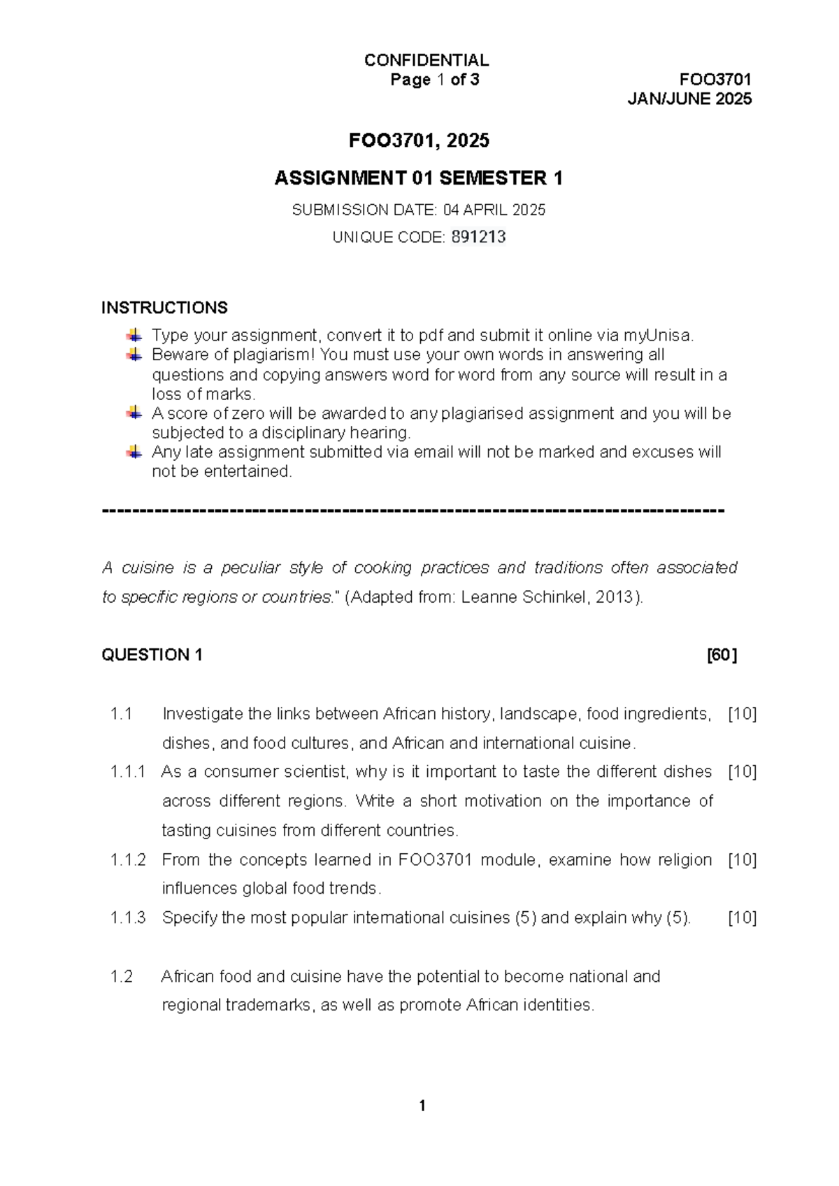 FOO37 - Assignment 01: Exploring Global and African Cuisines S1-2025 ...