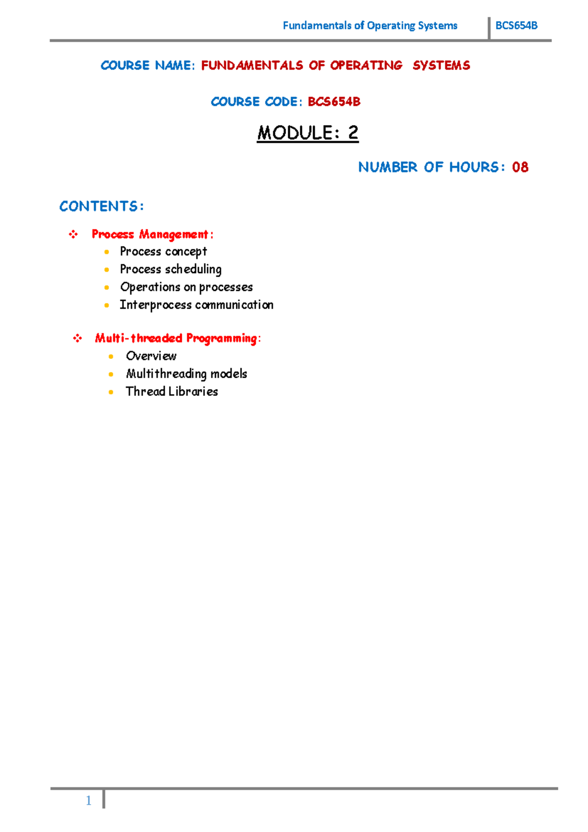Os M2 - Handwritten Notes on Process Management and Multithreading ...