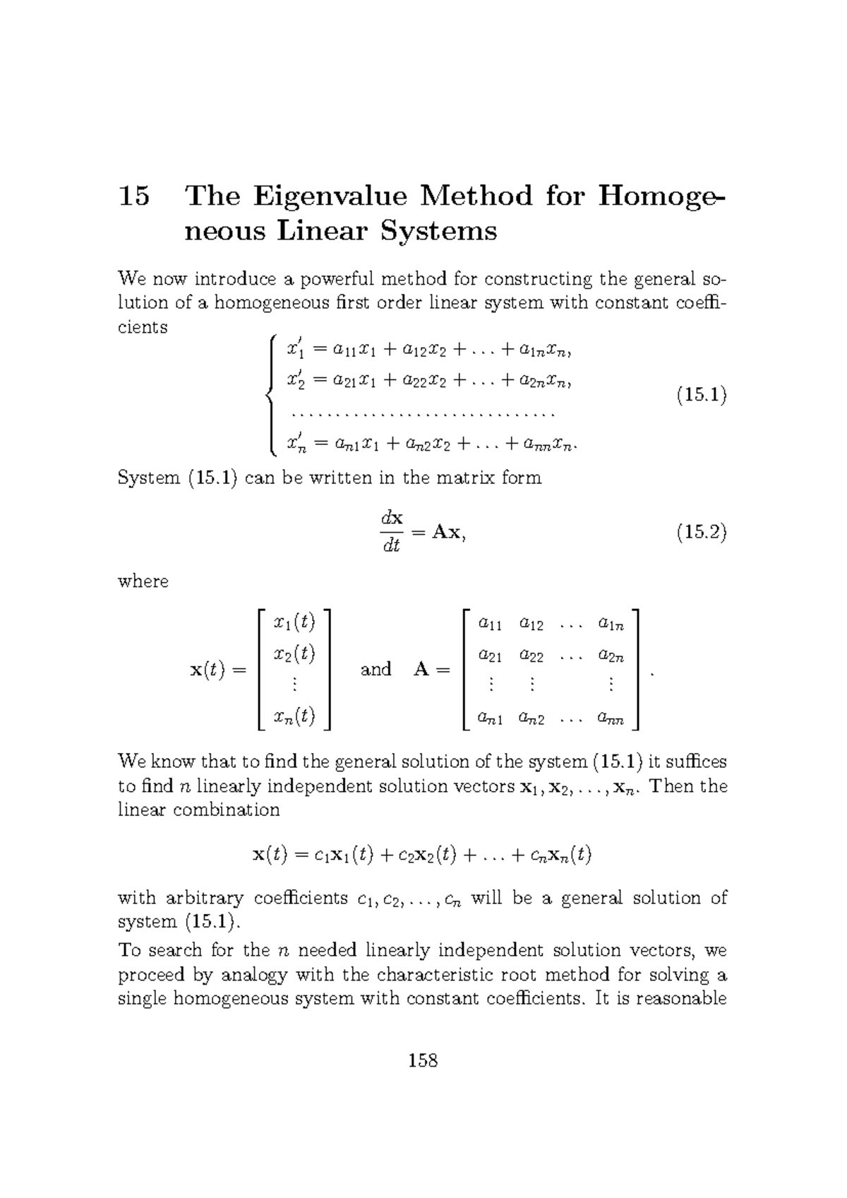 Lecture 15 - 15 The Eigenvalue Method for Homoge- neous Linear Systems ...