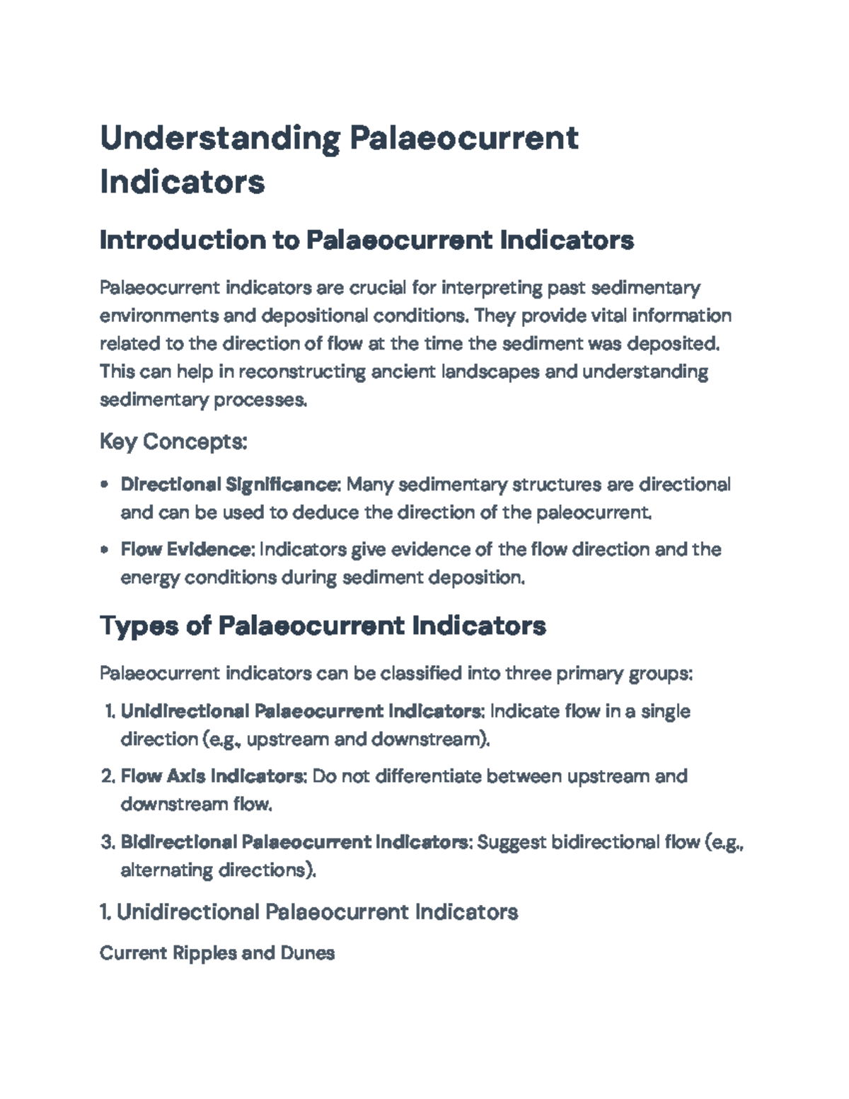 Palaeocurrent Indicators: Understanding Sedimentary Flow Directions ...