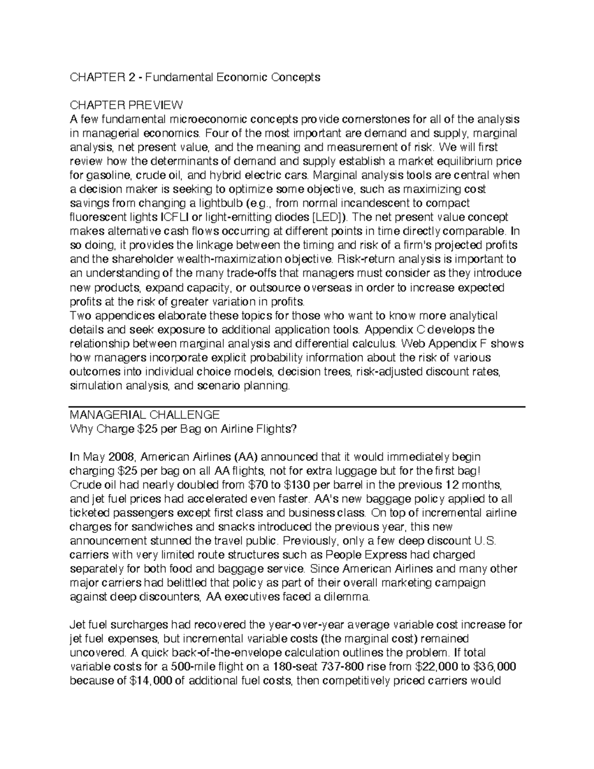 Fundamental Economic Concepts: Demand, Supply, and NPV Analysis (ECO ...