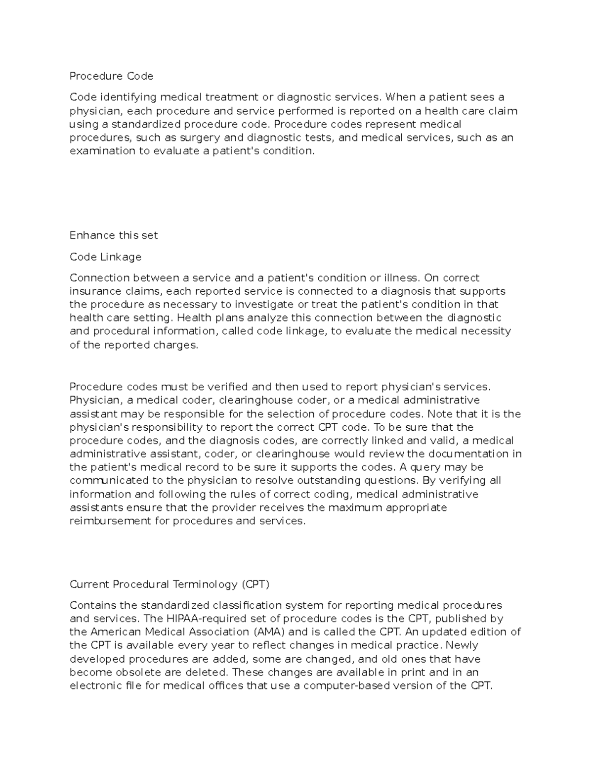 CPT Coding Review Guide - Basic Course Overview and Procedures - Studocu