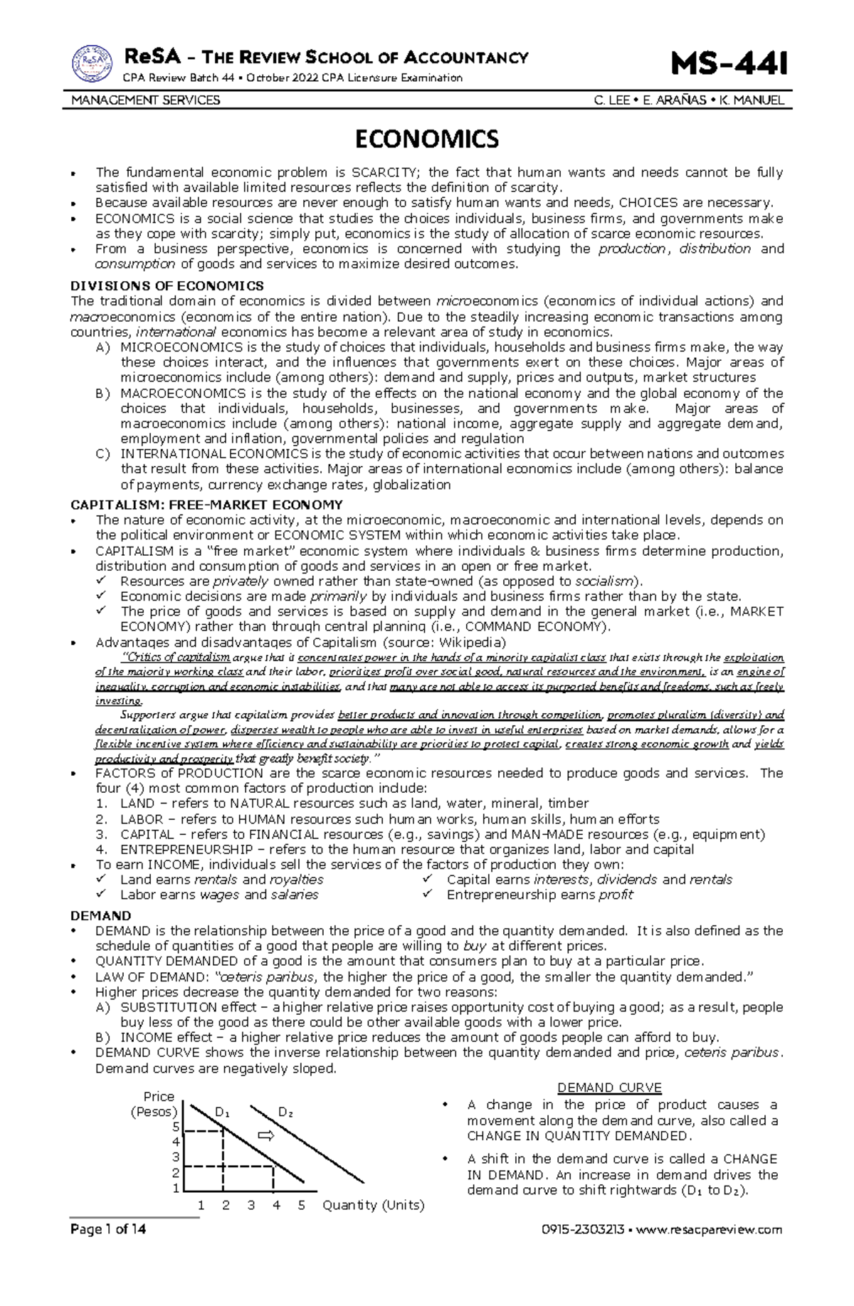Economics Overview and Key Concepts - MS-44I (Final Exam Notes) - Studocu