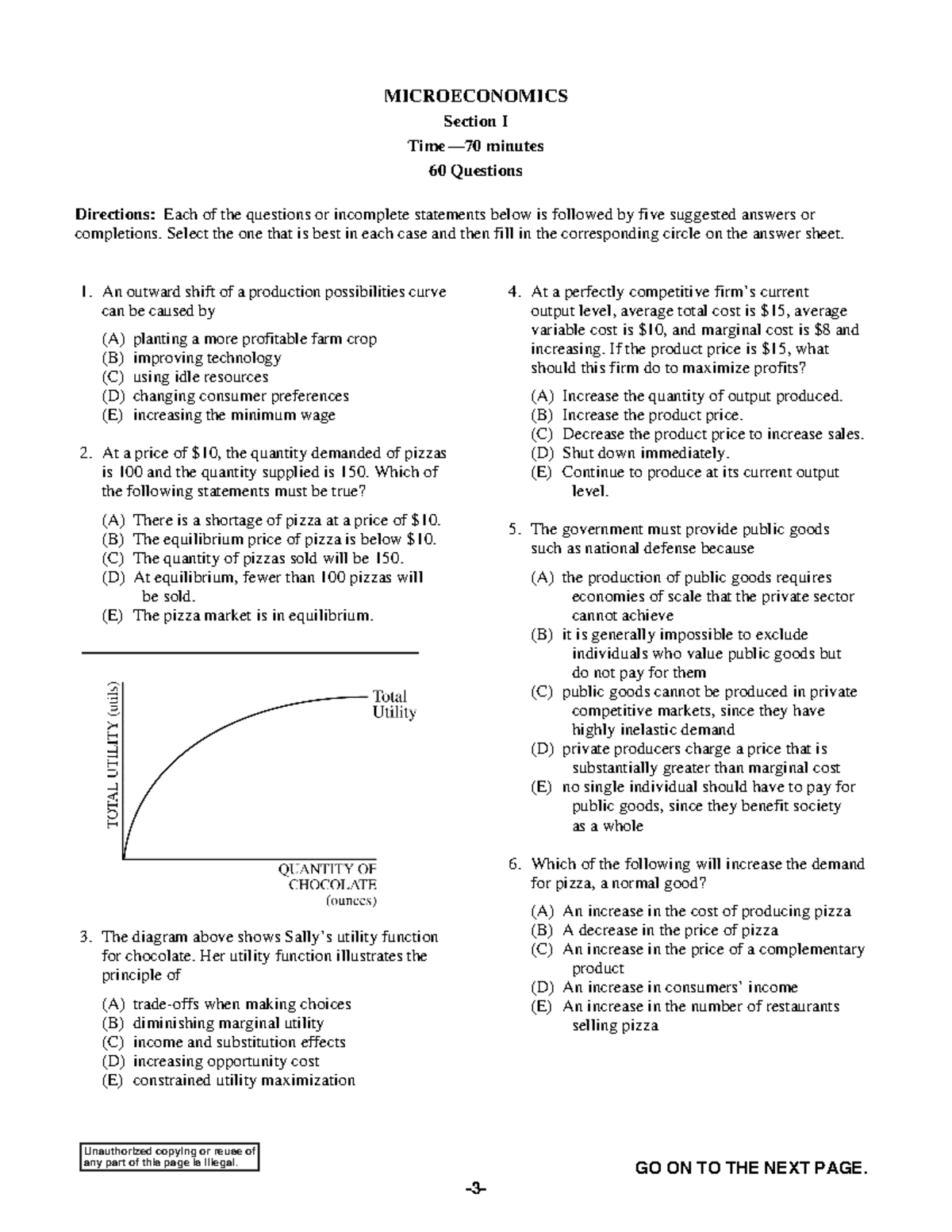AP Microeconomics Sample Exam Section 1 MCQ 2017 - Studocu