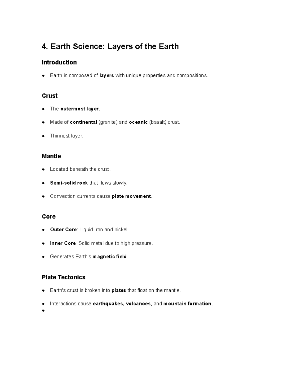 3 - saaaaa - 4. Earth Science: Layers of the Earth Introduction Earth ...