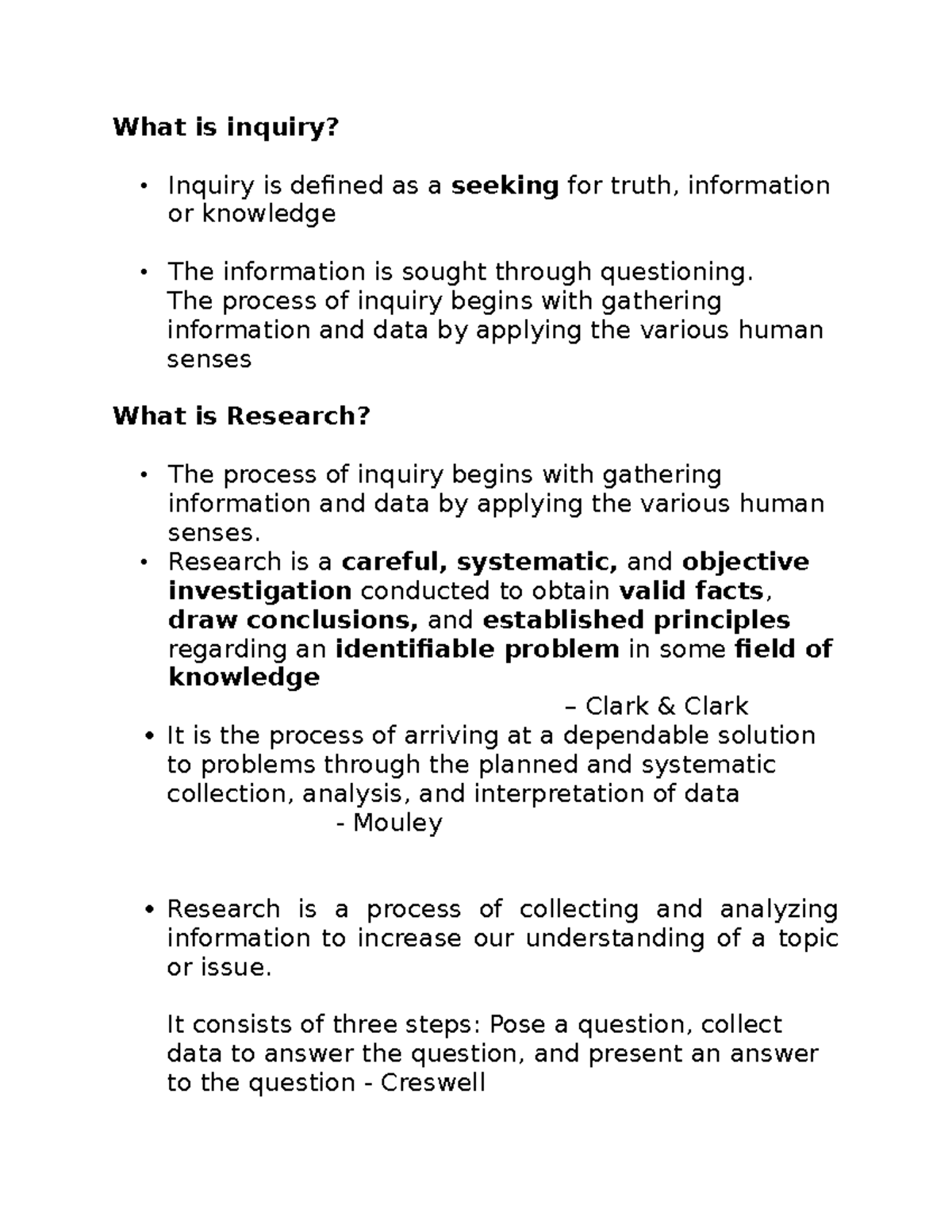 What is research - What is inquiry? Inquiry is defined as a seeking for ...