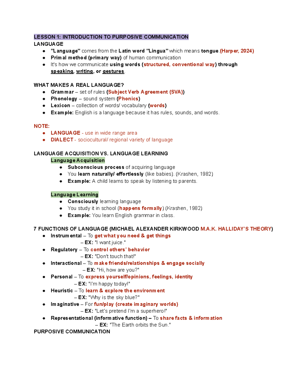 CPC 101: Lesson 1 - Introduction to Purposive Communication - Studocu