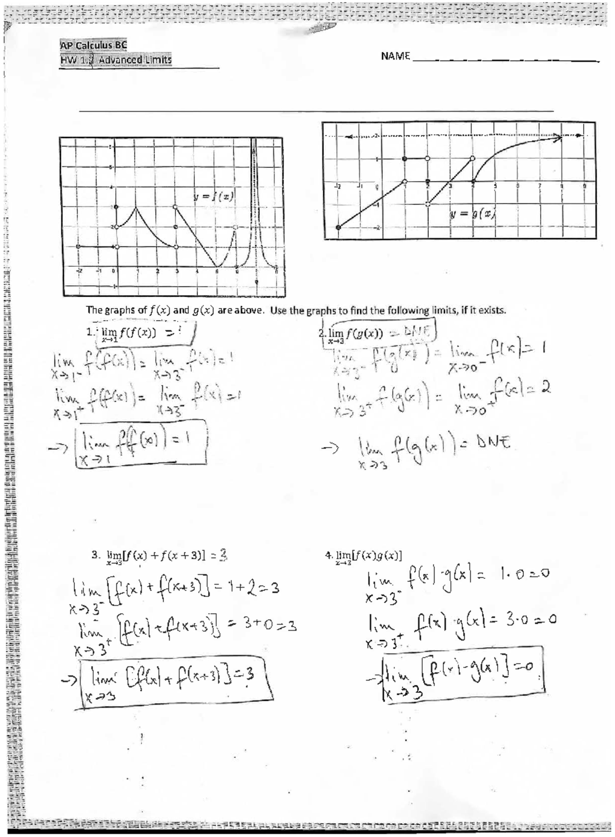 HW 1.1 Advanced Limits Solutions and Graph Analysis - Studocu
