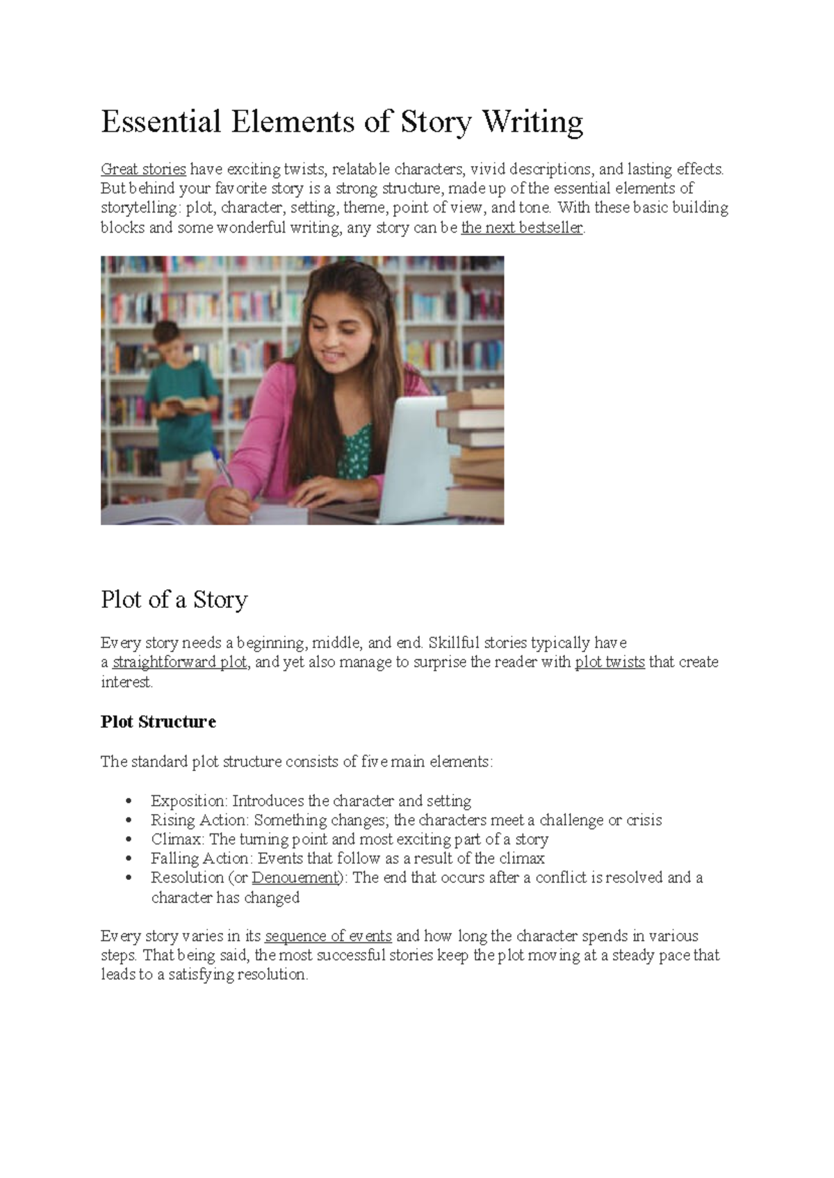 Essential Elements of Storytelling: Key Components to Success - Studocu