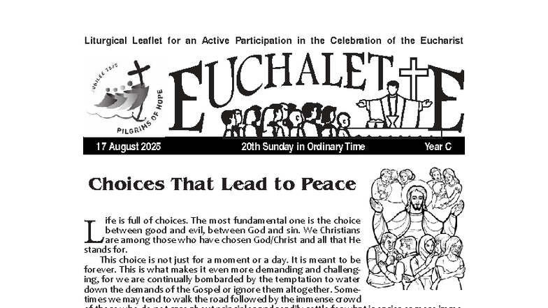 Liturgical Leaflet for 20th Sunday in Ordinary Time (Year C) - Aug 17 ...