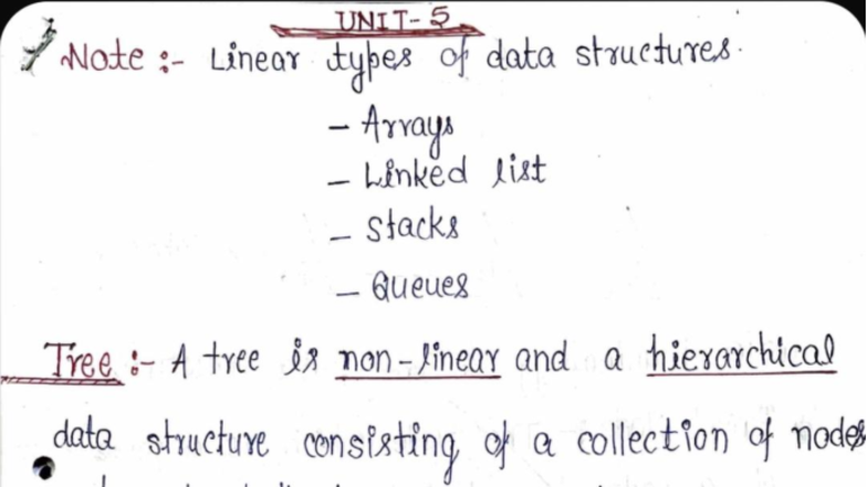 Unit-4: Data Structures - Trees, Linked Lists, Stacks & Queues - Studocu