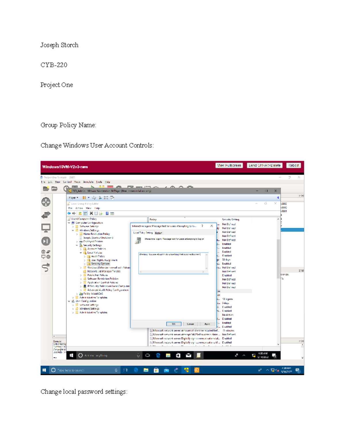 5-3 Project One Submission Virtual Systems and Networking Concept Brief Joseph Storch - Joseph ...