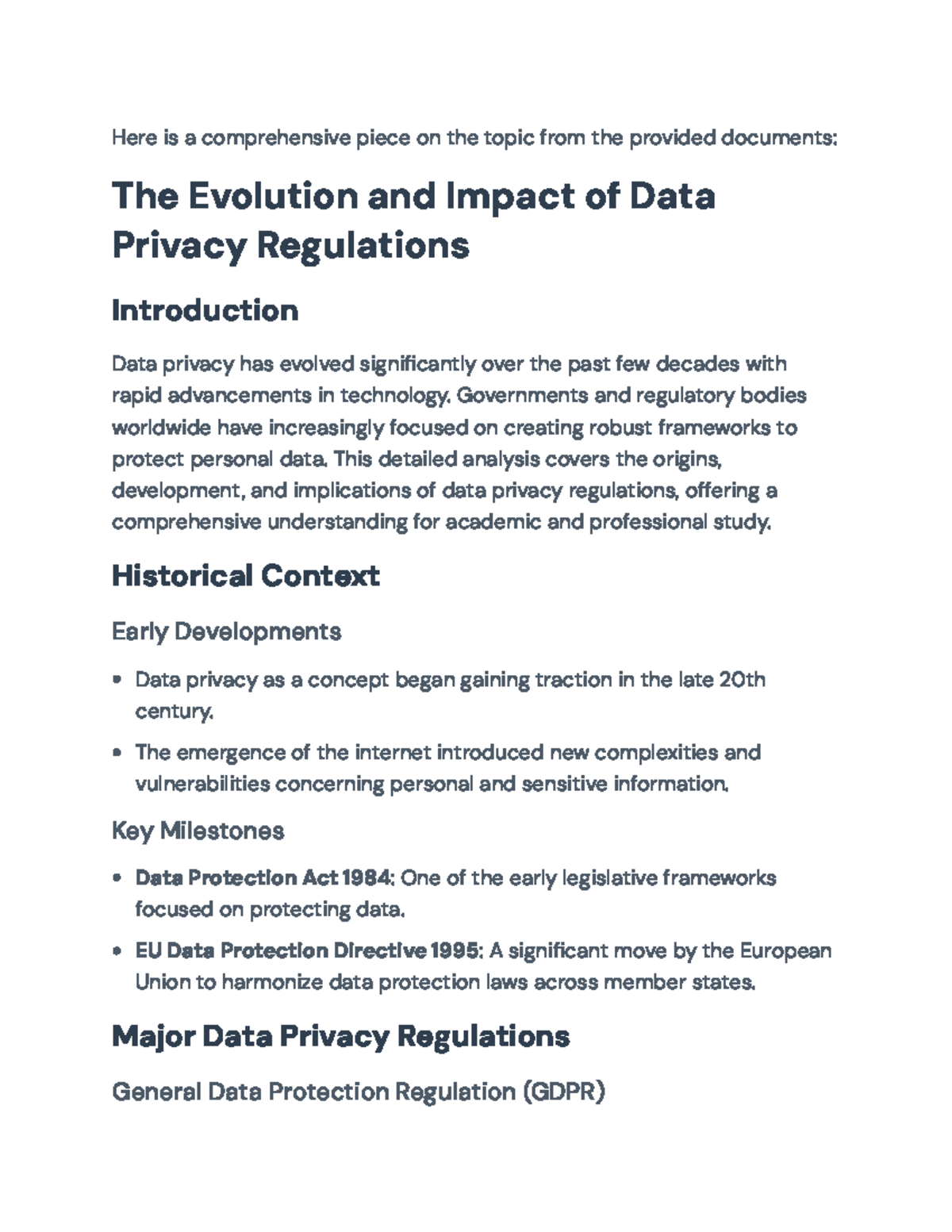 The Evolution and Impact of Data Privacy Regulations: A Comprehensive ...