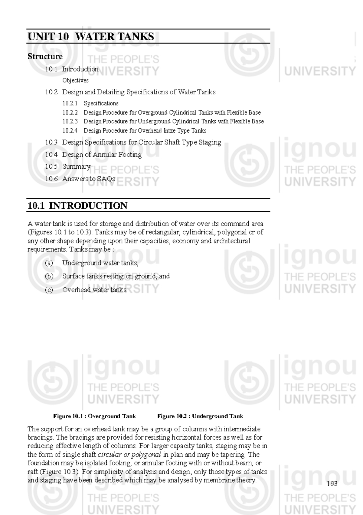 Underground Water Tank Design (Course Code: 698958691) - Studocu