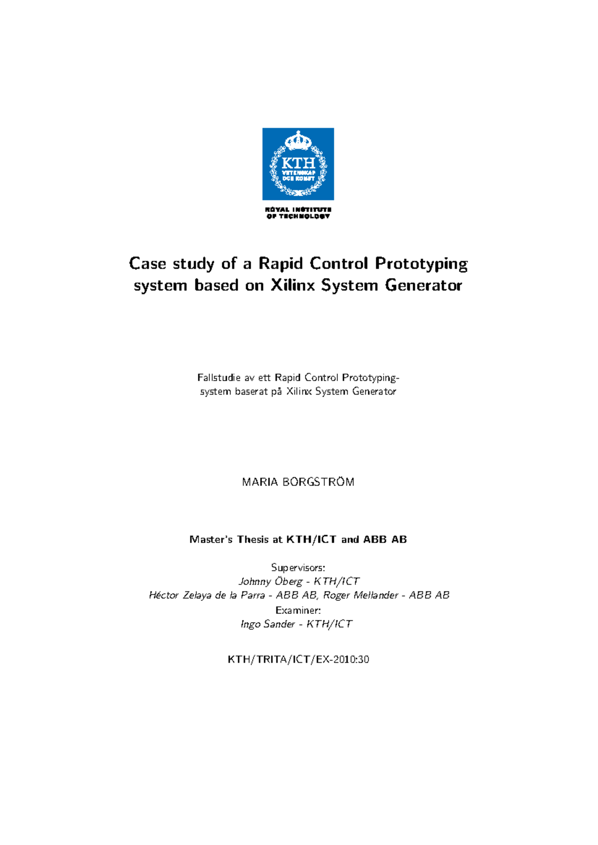 Thesis on Rapid Control Prototyping with Xilinx System Generator (OKKKK ...