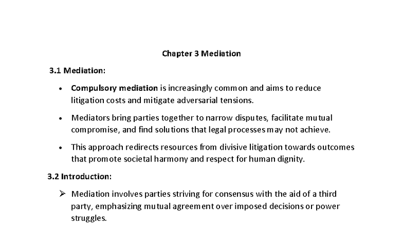 Chapter 3 Mediation: Understanding the Process and Key Concepts - Studocu