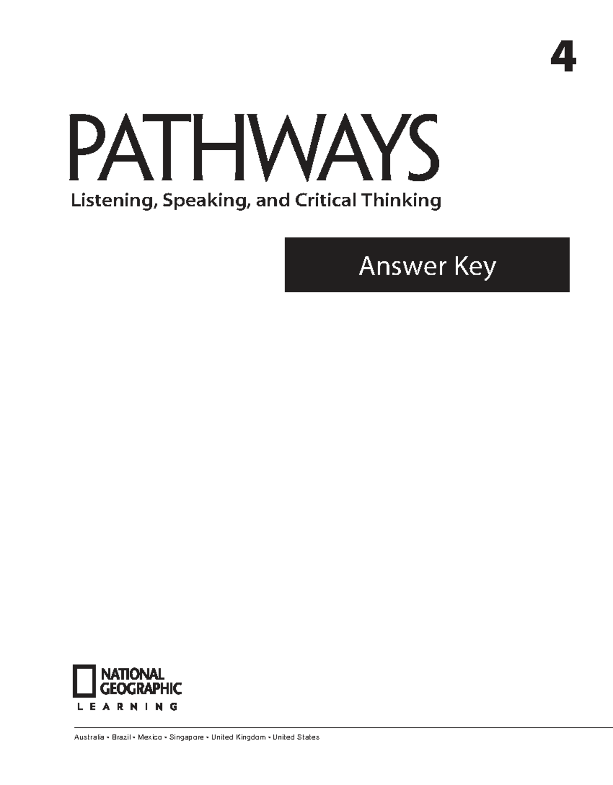 Pathways Listening, Speaking, and Critical Thinking 4 Answer Key ...