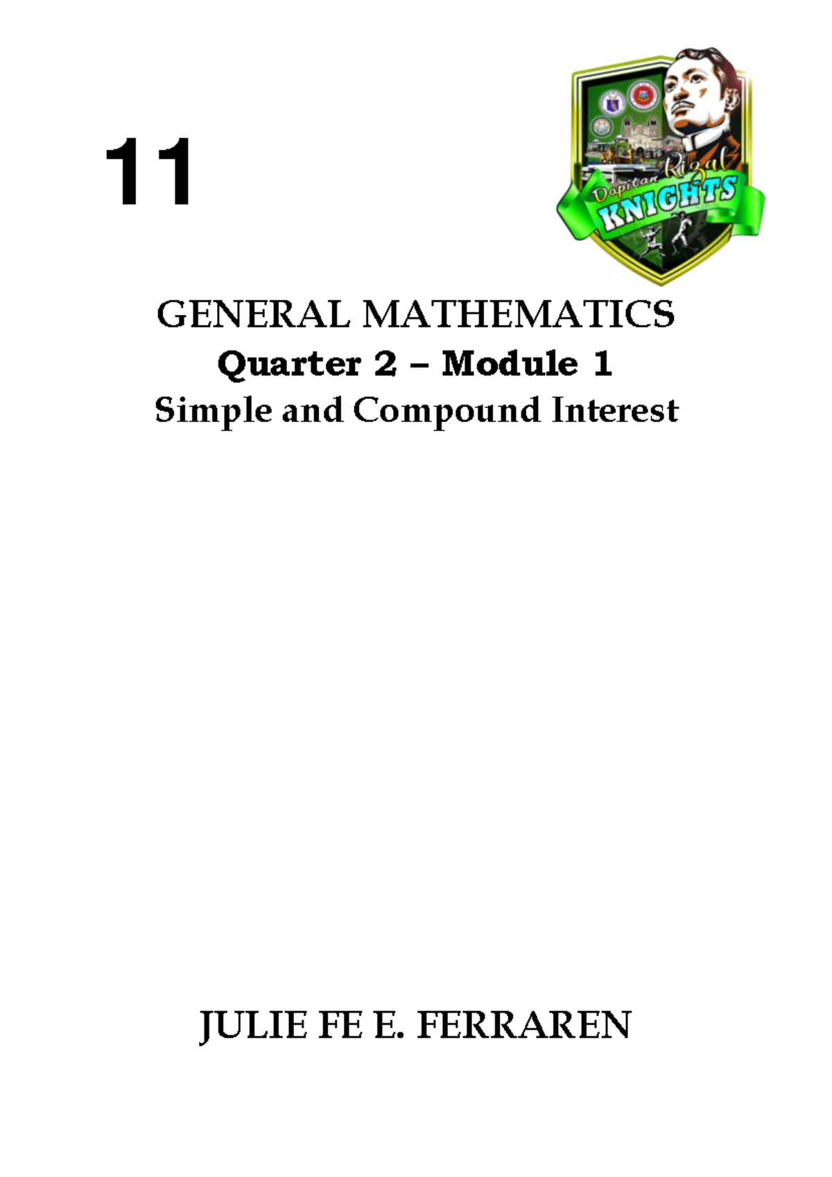 Gen Math 11 Q2 Week 1 - Understanding Simple & Compound Interest - Studocu