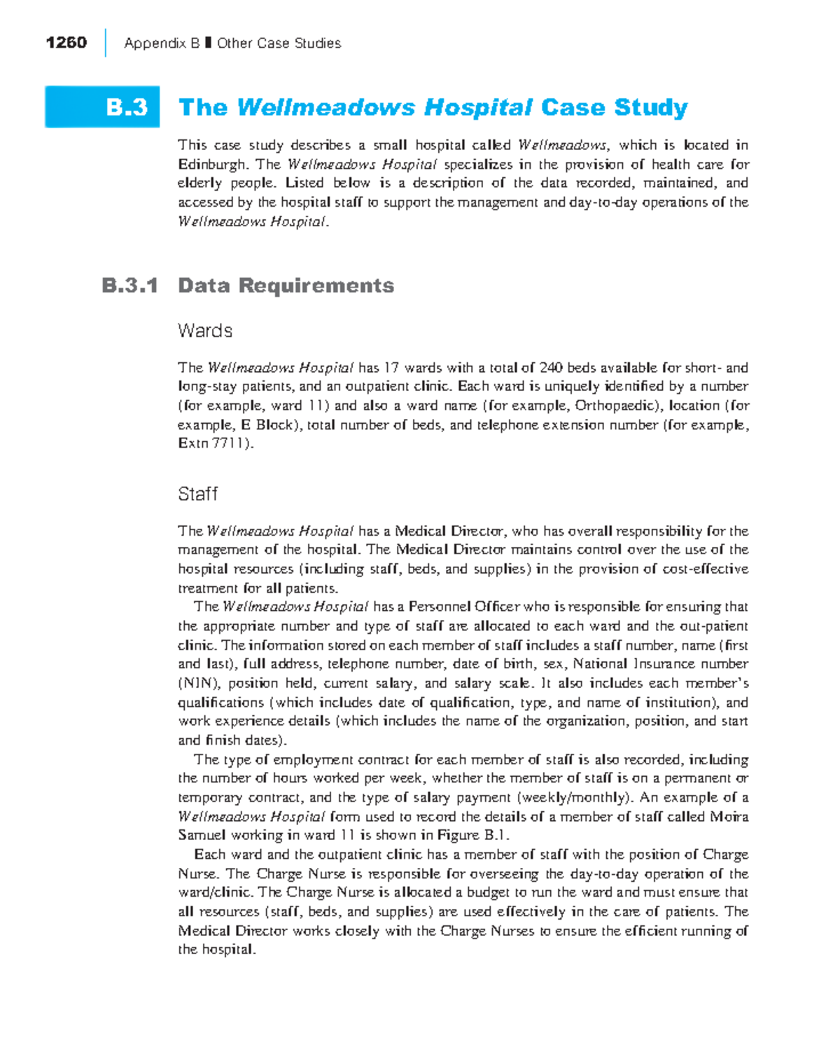Appendix B 3 Well Meadows Hospital Case Study - 1260 | Appendix BzOther ...