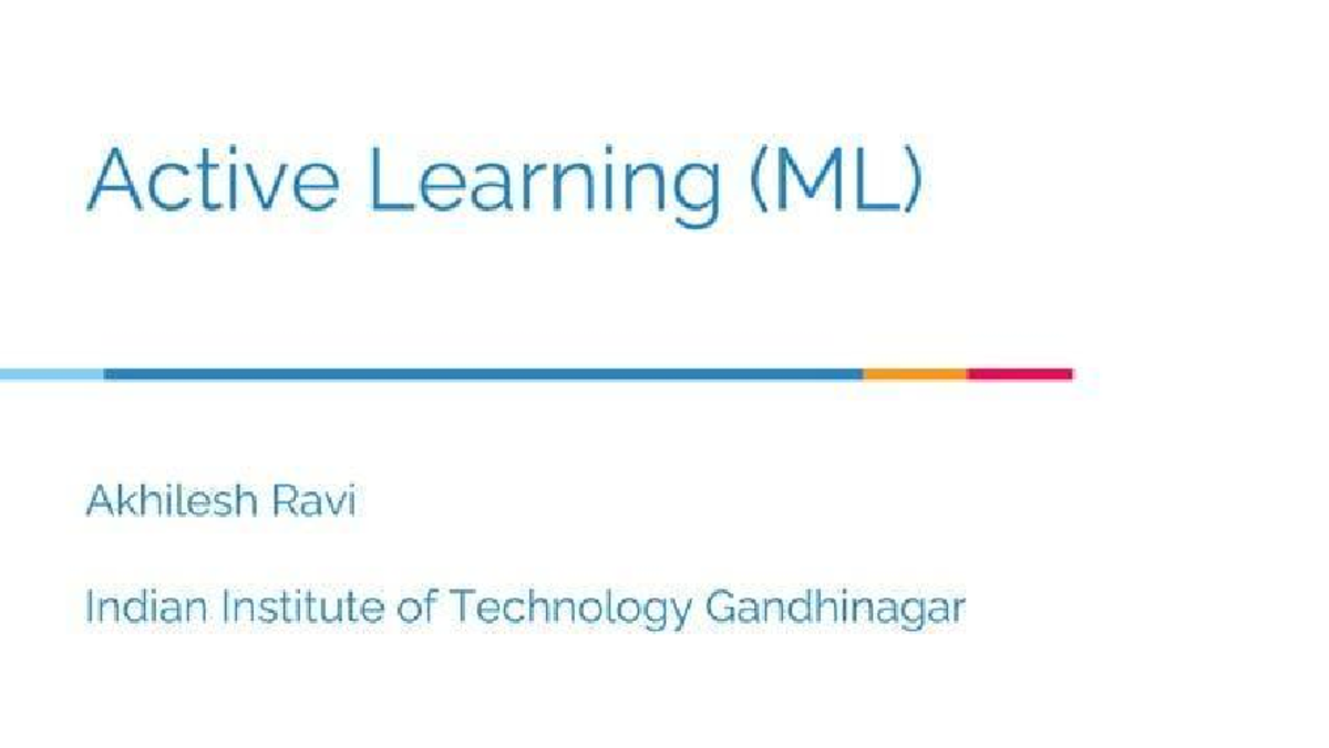 Active Learning in Machine Learning (ML) - Lecture Notes - Studocu