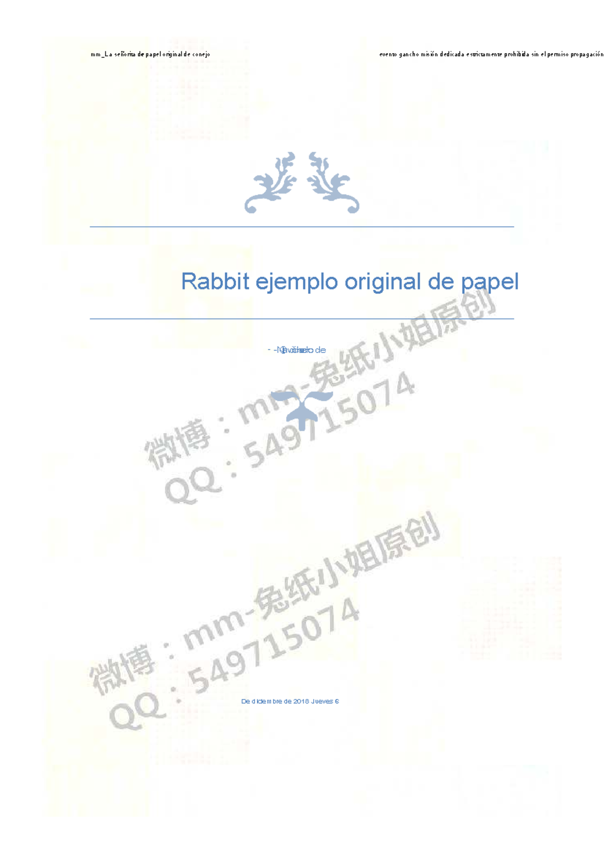 Patrón de Amigurumi: La Señorita Conejo Original - Studocu