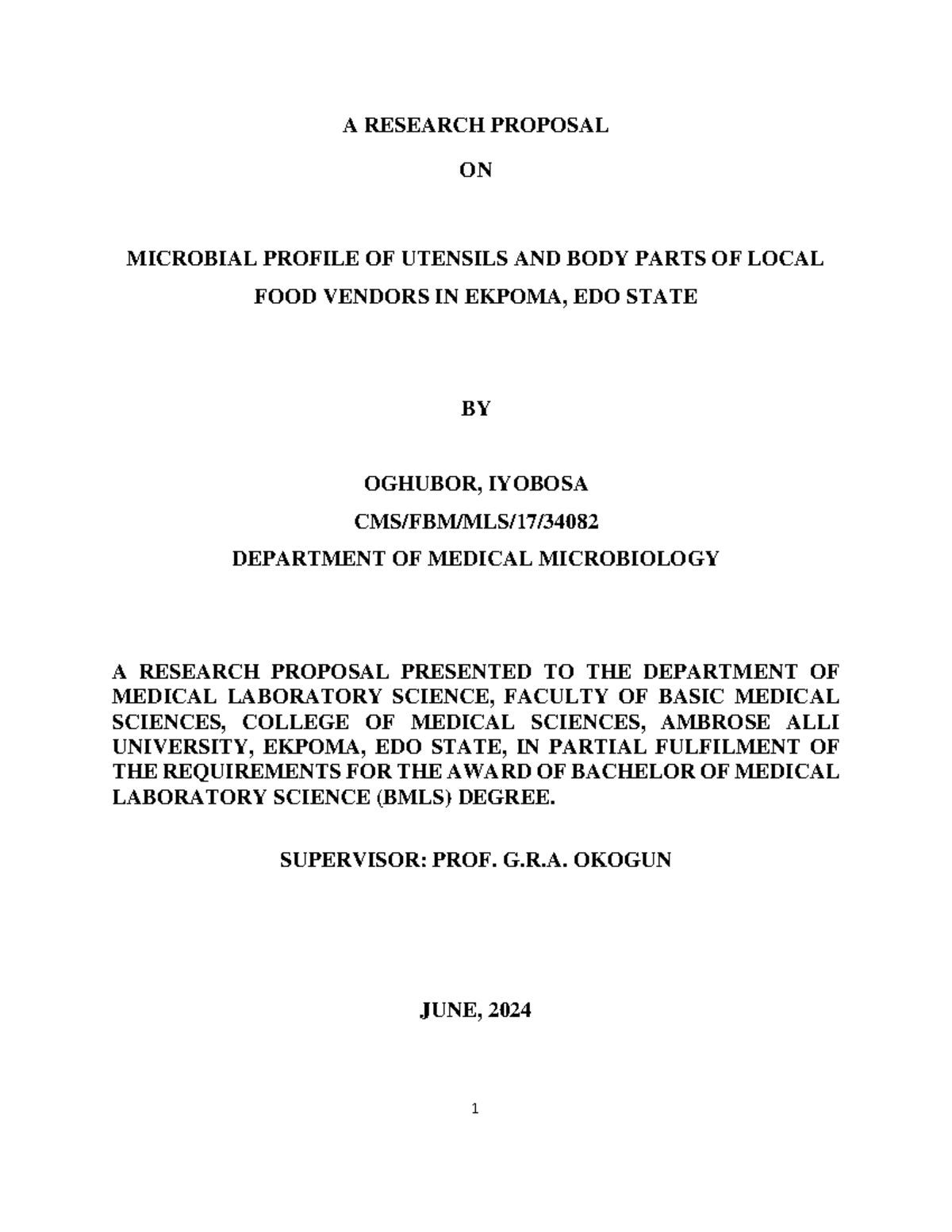 Microbial Profile of Utensils and Body Parts of Local Food Vendors in ...