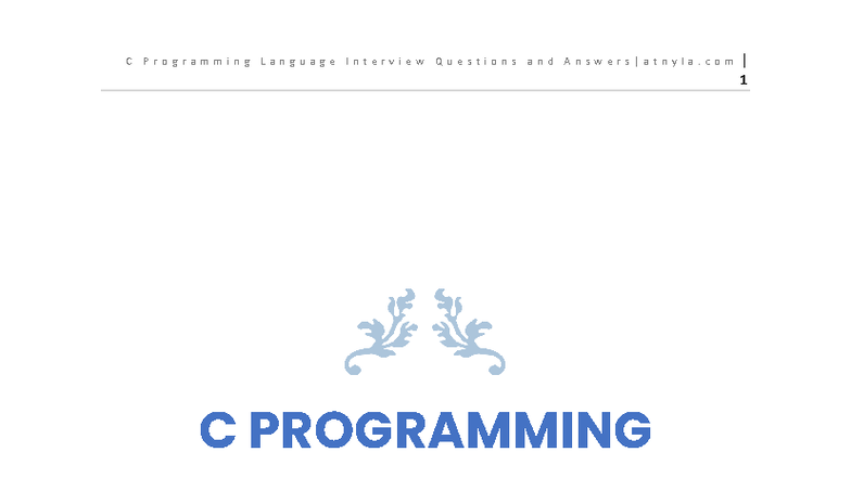 C Programming Language Interview Questions & Answers (Short Version ...