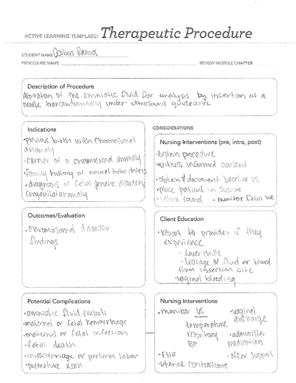 ATI Maternal 10 - Active Learning Template: Therapeutic Procedure - Studocu