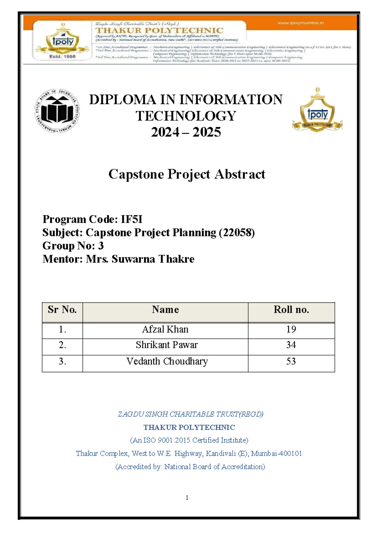 Capstone Project Proposal for Diploma in IT (IF5I) - 2024-2025 - Studocu