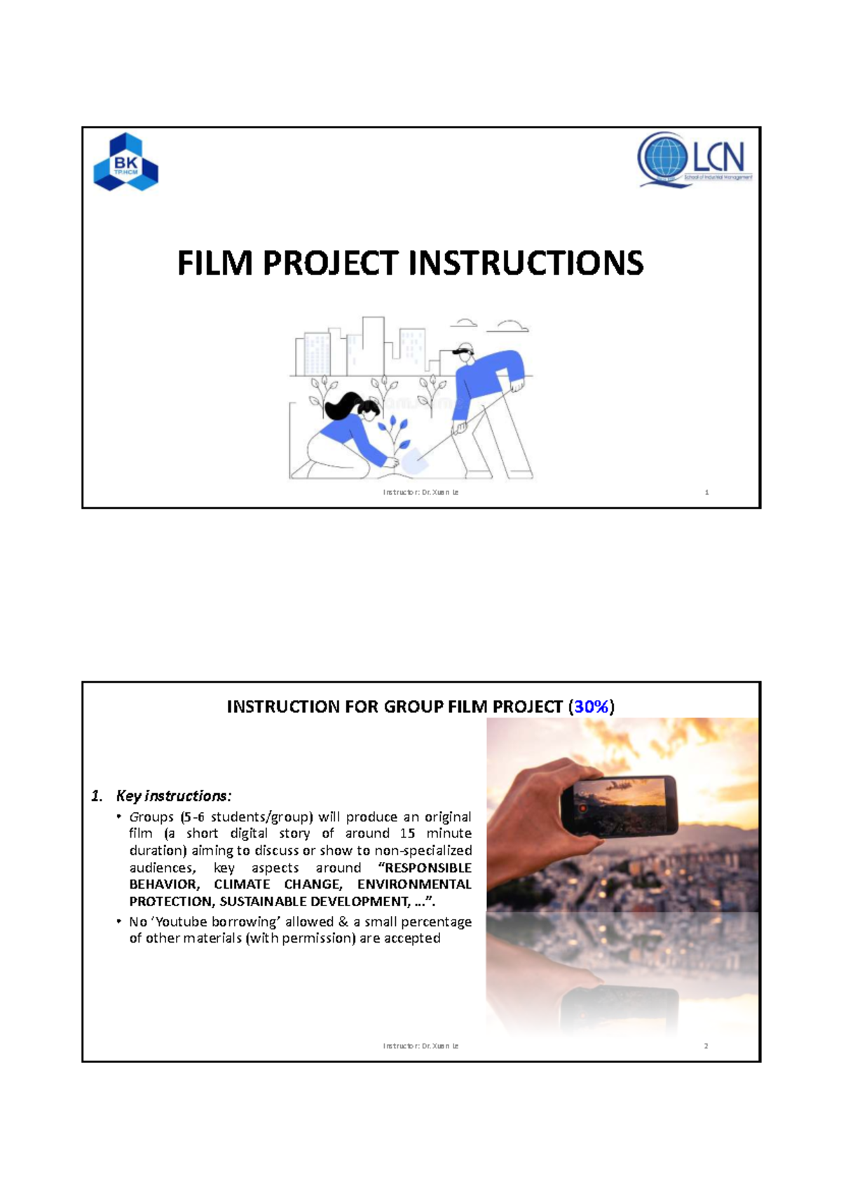 FILM PROJECT INSTRUCTIONS (ENVIRONMENTAL FOCUS) - Studocu