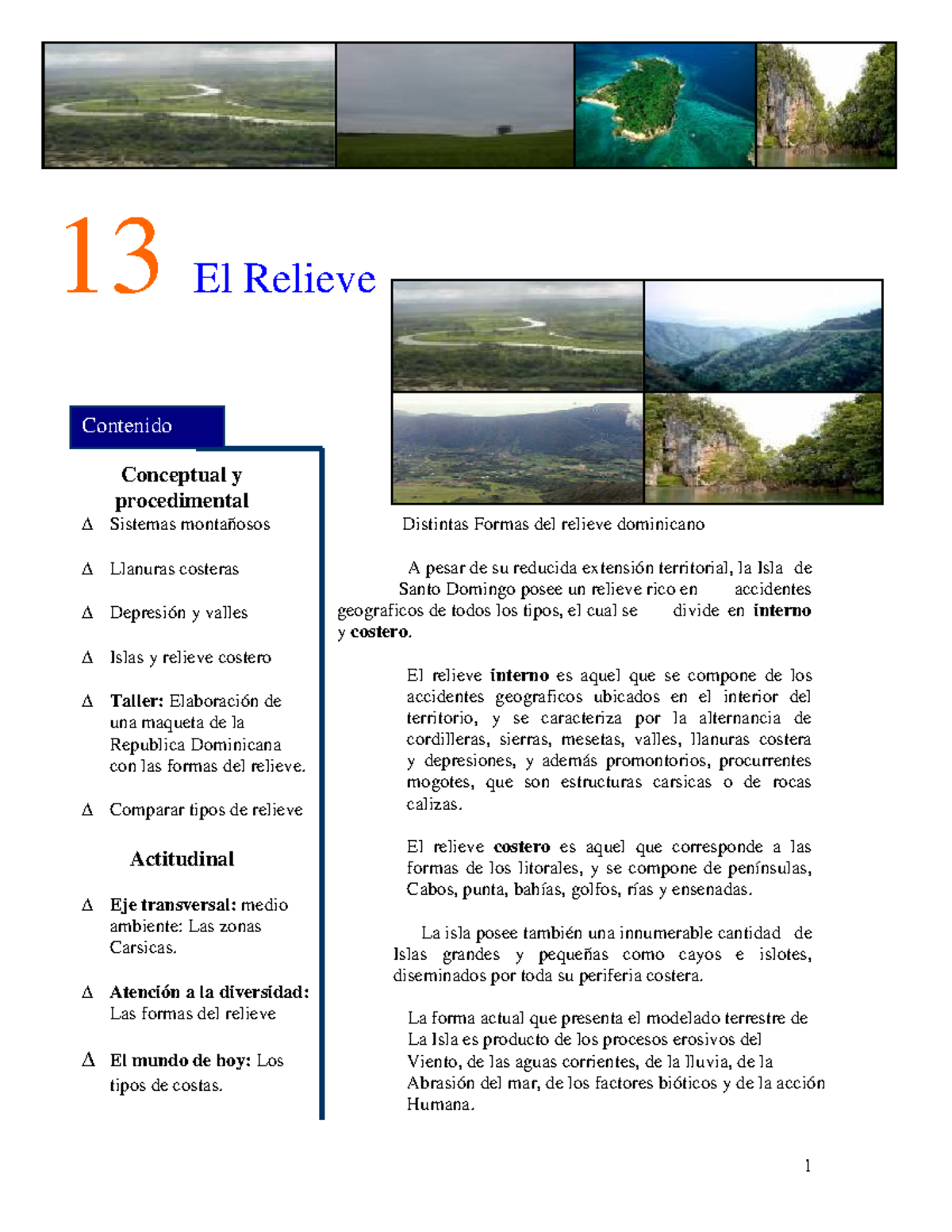 Forma De Relieve De La Isla Elementos Del Relieve | El Paisaje De