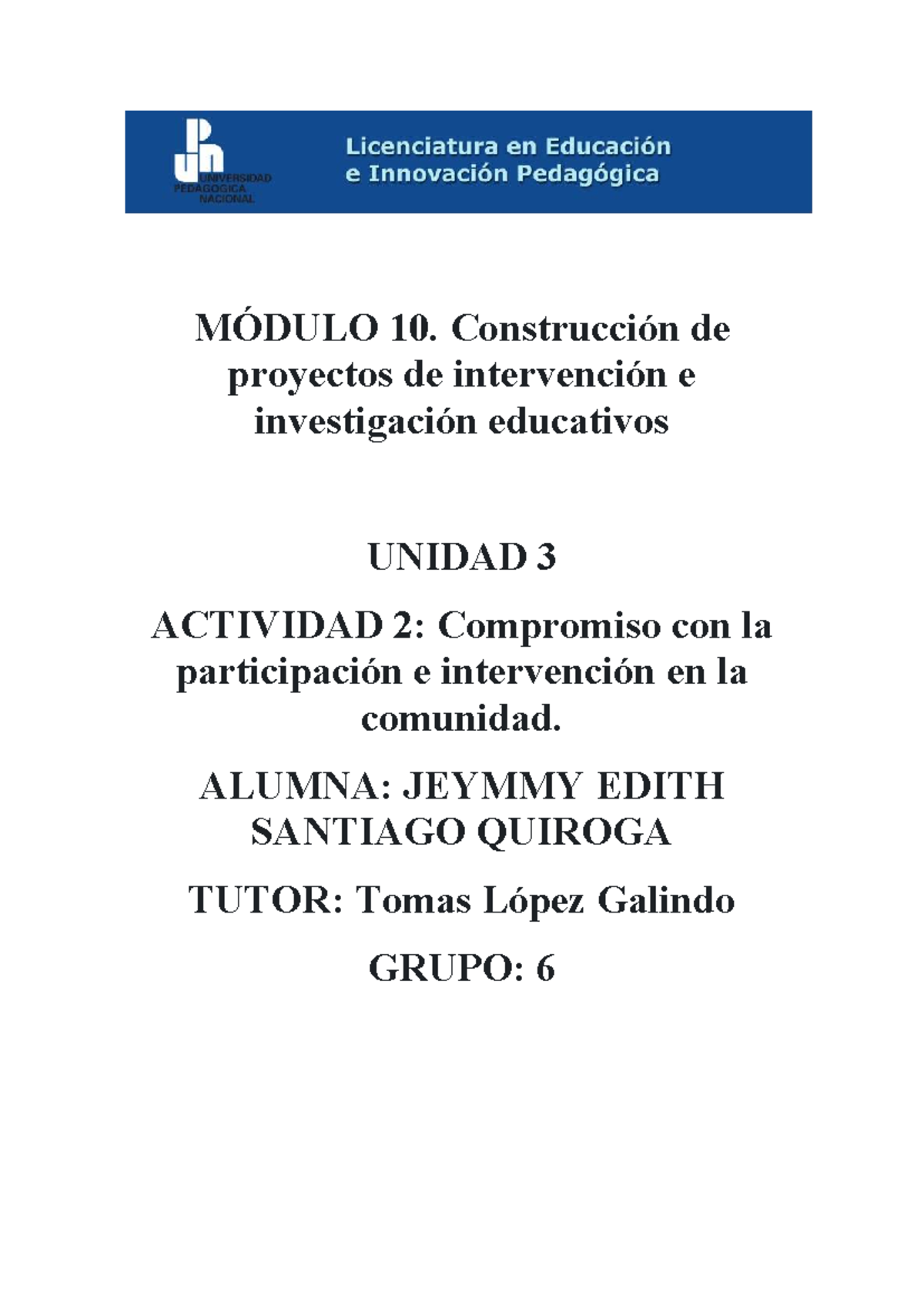 MÓDULO 10: Compromiso y Participación Comunitaria en Educación - Studocu