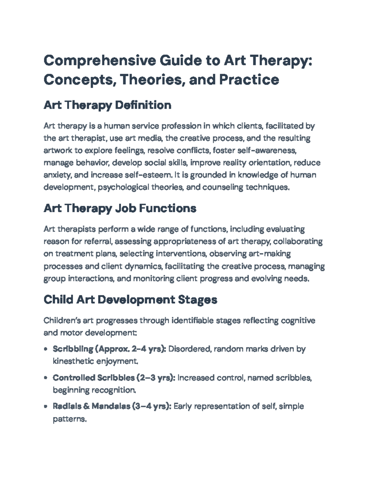 Comprehensive Guide to Art Therapy: Concepts, Techniques, and Practices ...
