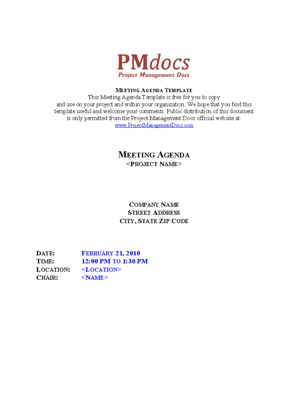 Meeting Agenda - N/A - MEETING AGENDA TEMPLATE This Meeting Agenda ...