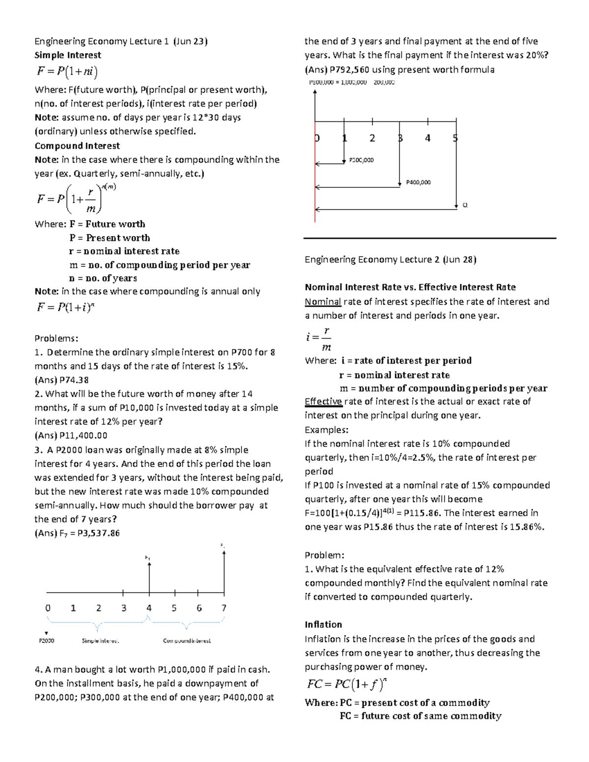 Engineering economy lecture 1 - Engineering Economy Lecture 1 (Jun 23 ...